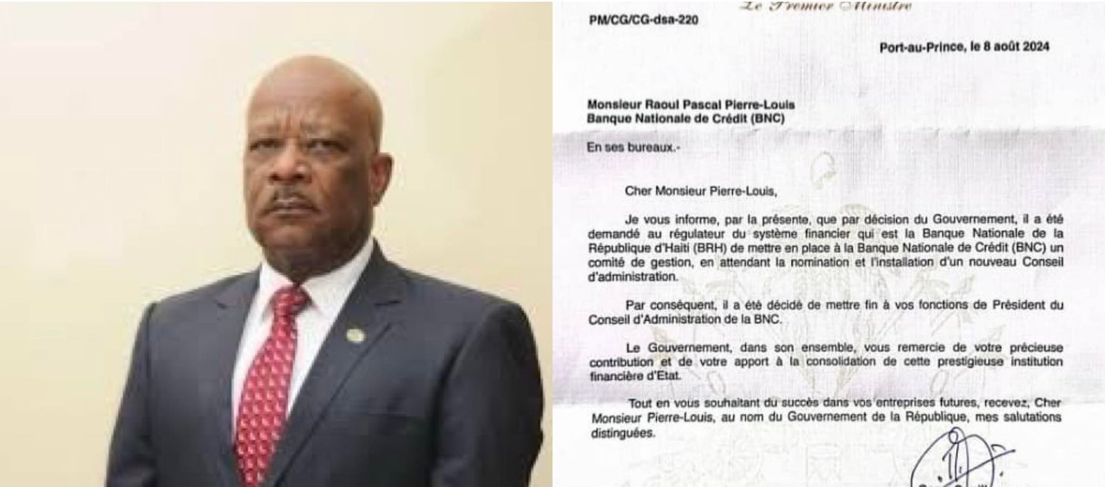 Me Raoul Pierre Louis n'est plus à la tête de la BNC